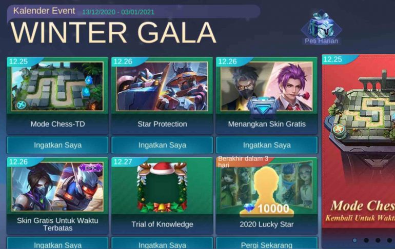 Daftar Event Mobile Legends yang Hadir Desember 2020 - MMO Culture